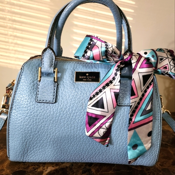 kate spade | Bags | Kate Spade Vintage Pebble Leather Blue 2way Satchel ...
